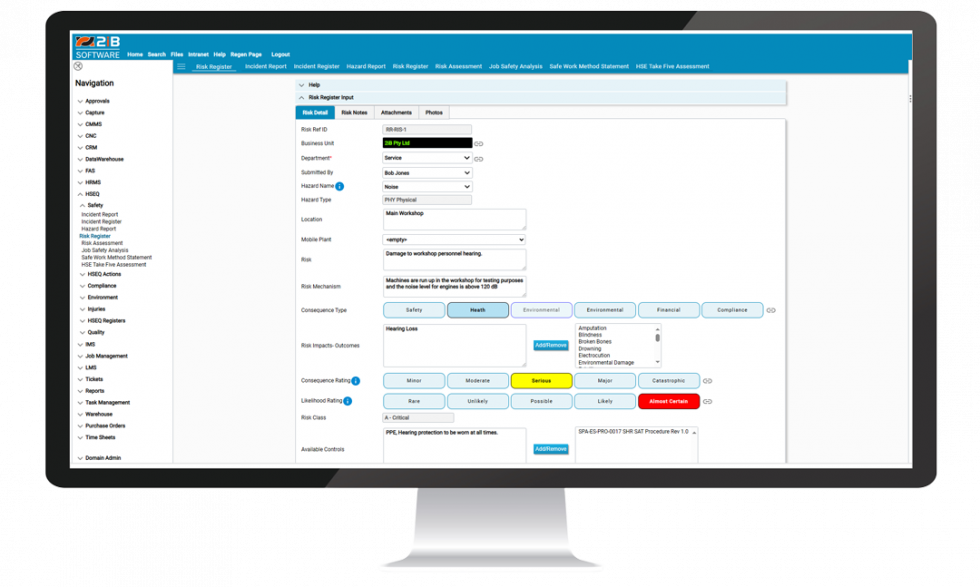 HSEQ Risk Management Software - 2iB OS